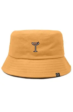 DALIX Embroidered Bucket Hat - Golden Cream