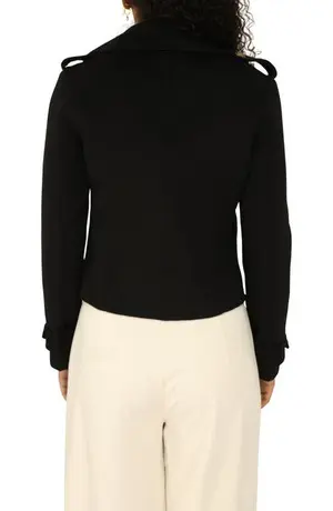 BELLE & BLOOM Cropped Pea Coat - Black