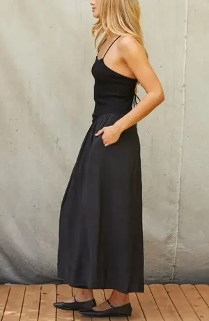 CRESCENT Mixed Media Maxi Dress