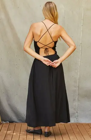 CRESCENT Mixed Media Maxi Dress