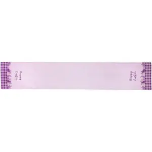 NORTHLIGHT Happy Easter Plaid Table Runner72" - Purple