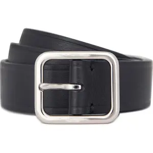 Vince Pebbled Leather Belt - Black