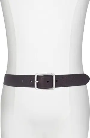 Vince Pebbled Leather Belt - Chocolate