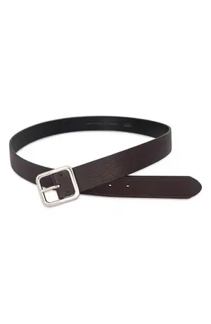 Vince Pebbled Leather Belt - Chocolate