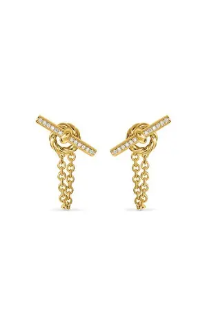 Diamond Chain Stud Earrings