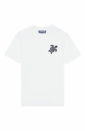 Vilebrequin Embroidered Turtle Cotton T-shirt - Blanc