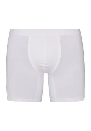 Hanro Cotton Essentials Cotton Long Boxer Brief All White