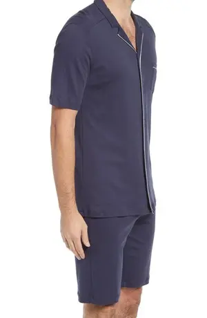 Hanro Night And Day Button Front Cotton Pajama Set - Black Iris