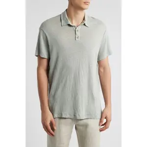 ALEX CRANE Linen Polo Steel