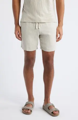 ALEX CRANE Bo Linen Drawstring Shorts - Bone