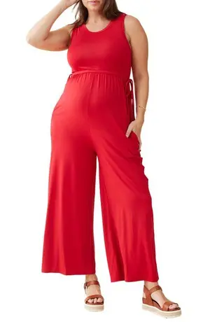 INGRID & ISABEL® Wide Leg Maternity Jumpsuit - Red