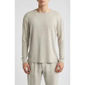 ALEX CRANE Sun Linen & Organic Cotton Long Sleeve T-shirt - Bone