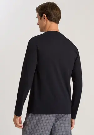 Hanro Living Cotton Crew Neck Top - Black