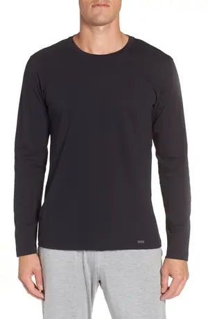 Hanro Living Cotton Crew Neck Top - Black