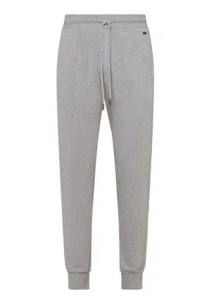 Hanro Living Cotton Drawstring Lounge Pants - Grey Melange