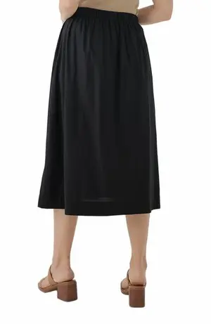 PACT Organic Cotton Lightweight Button Skirt - Black