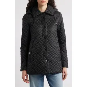 London Fog Water Resistant Quilted Jacket - Black