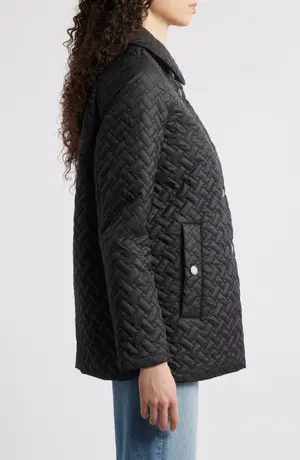 London Fog Water Resistant Quilted Jacket - Black