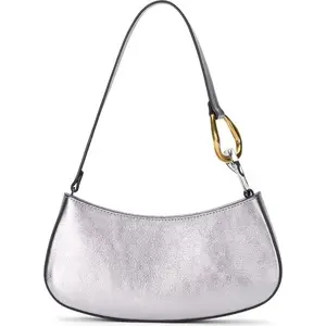 Staud Ollie Leather Shoulder Bag - Pewter