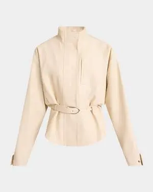 Jacquemus Jacquemus Ciro Belted Wool-Blend Jacket - Light Beige
