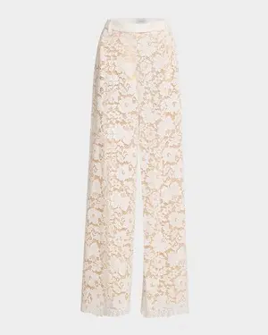 SANS FAFF Estelle Lace Pintuck Pants With Lining - White