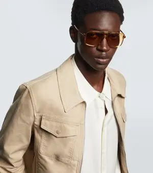 TOM FORD Kemp Aviator Sunglasses - Yellow