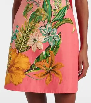 ALEMAIS Alémais Anika Floral Linen Minidress - Pink