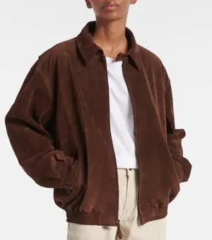 THE ROW Roana Suede Bomber Jacket