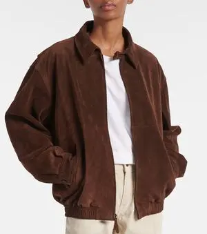 THE ROW Roana Suede Bomber Jacket