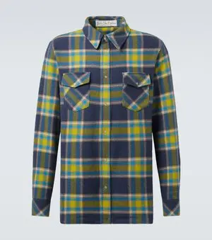 GOD'S TRUE CASHMERE Explorer Plaid Cashmere Shirt With Quartz - Blue