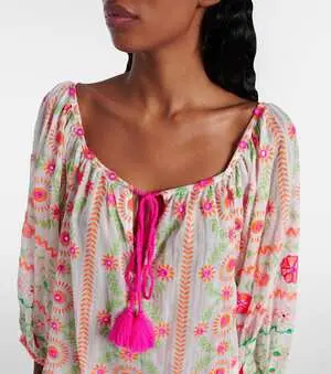 JULIET DUNN Printed Cotton Beach Dress