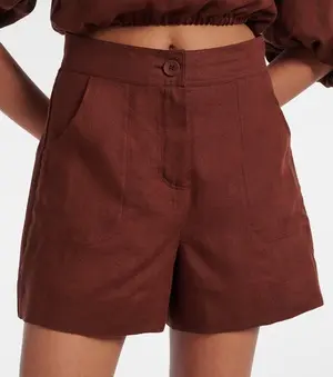 ERES Correct Linen Shorts - Brown