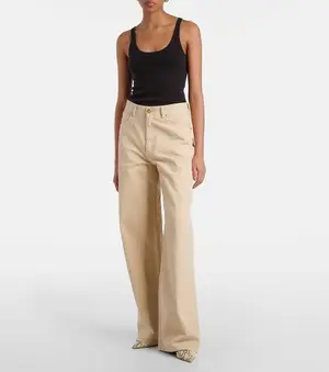 BLAZÉ MILANO Java High-rise Wide-leg Jeans - Beige