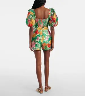 ALEMAIS Alémais Amelia Printed High-rise Shorts - Multicoloured