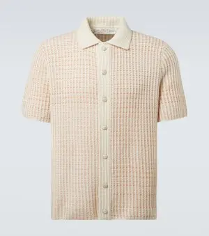 GOD'S TRUE CASHMERE Noble Waffle-knit Cashmere Polo Shirt