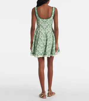 ALEMAIS Printed Linen And Cotton Minidress