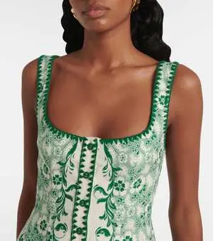 ALEMAIS Printed Linen And Cotton Minidress