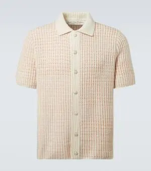 GOD'S TRUE CASHMERE Noble Waffle-knit Cashmere Polo Shirt