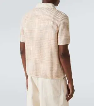 GOD'S TRUE CASHMERE Noble Waffle-knit Cashmere Polo Shirt