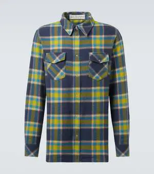 GOD'S TRUE CASHMERE Explorer Plaid Cashmere Shirt With Quartz - Blue