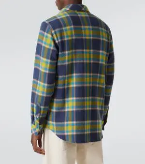 GOD'S TRUE CASHMERE Explorer Plaid Cashmere Shirt With Quartz - Blue