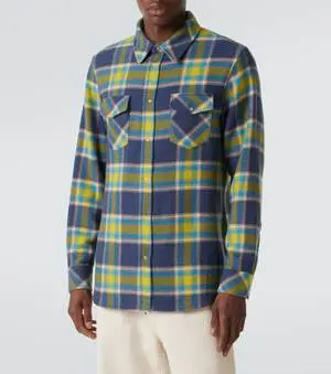 GOD'S TRUE CASHMERE Explorer Plaid Cashmere Shirt With Quartz - Blue