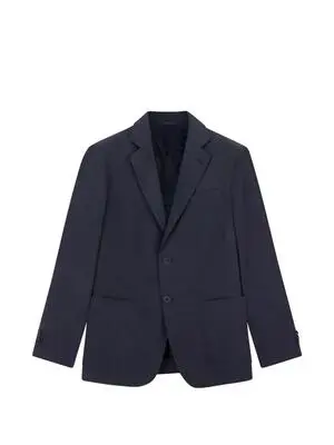 Giorgio Armani Upton Line Single-breasted Jacket In Linen Canvas - Blue