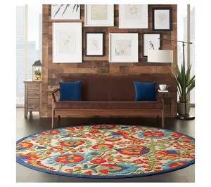 NOURISON HOME Home Aloha Farmhouse 7'10' X Round Rug - One-color