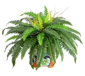 NEARLY NATURAL 21' Artificial Boston Fern In Pl Anter - One-color
