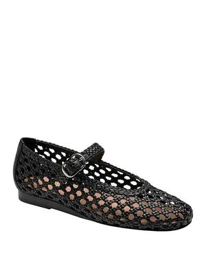 MARC FISHER LTD. Evonna Woven Mary Jane Flats - Black