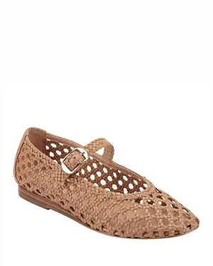 MARC FISHER LTD. Evonna Woven Mary Jane Flats - Medium Natural