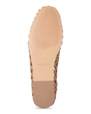 MARC FISHER LTD. Evonna Woven Mary Jane Flats - Medium Natural