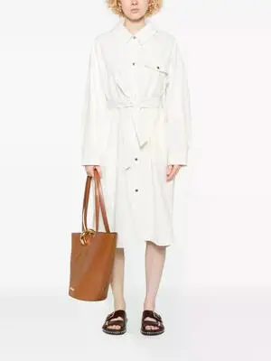 YVES SALOMON Denim Midi Shirt Dress