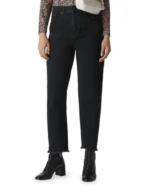 Whistles High Rise Barrel Leg Jeans - Black